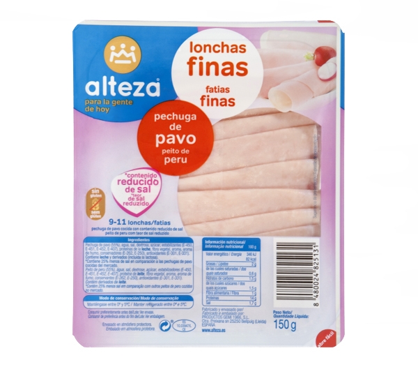 PECHUGA DE PAVO ALTEZA REDUCIDO DE SAL - Lupa Supermercados